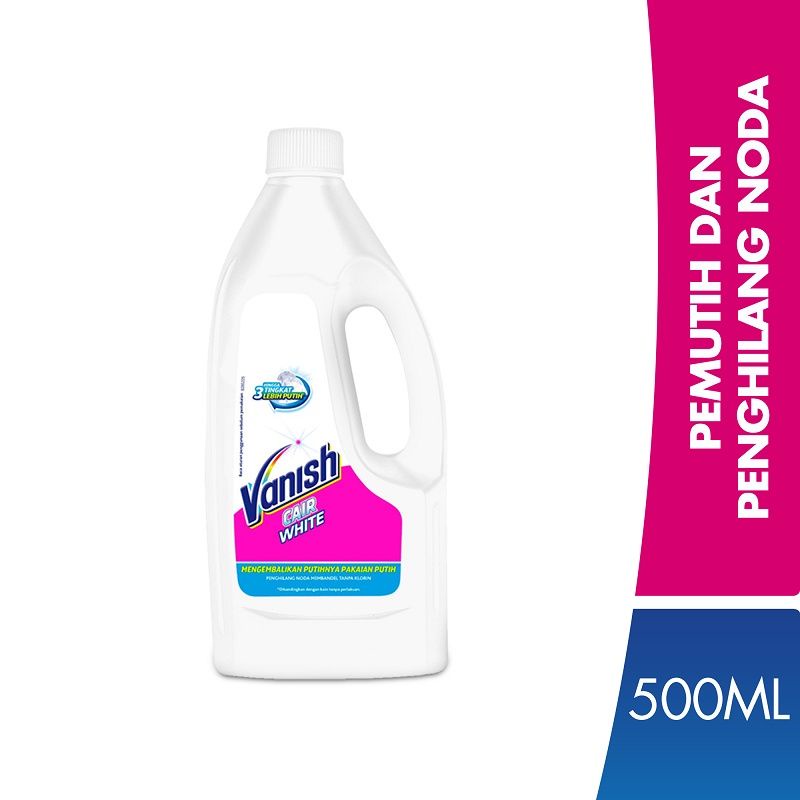 Jual Vanish Cair White Liquid Botol Penghilang Noda Pakaian Putih 500ml ...