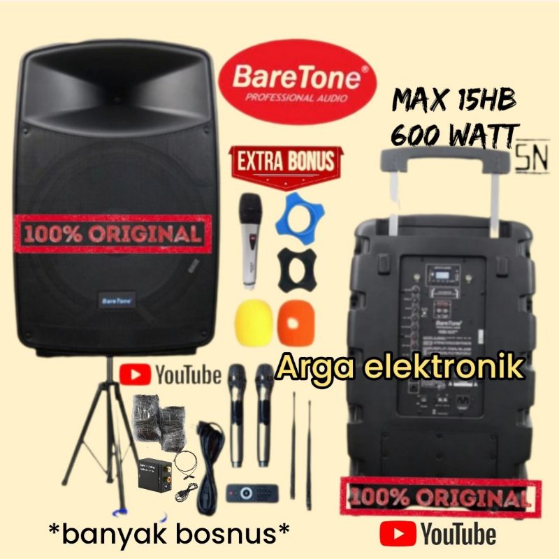 Jual SPEAKER aktif bluetooth BARETONE MAX 15HB ORIGINAL BARETONE 12HB ...
