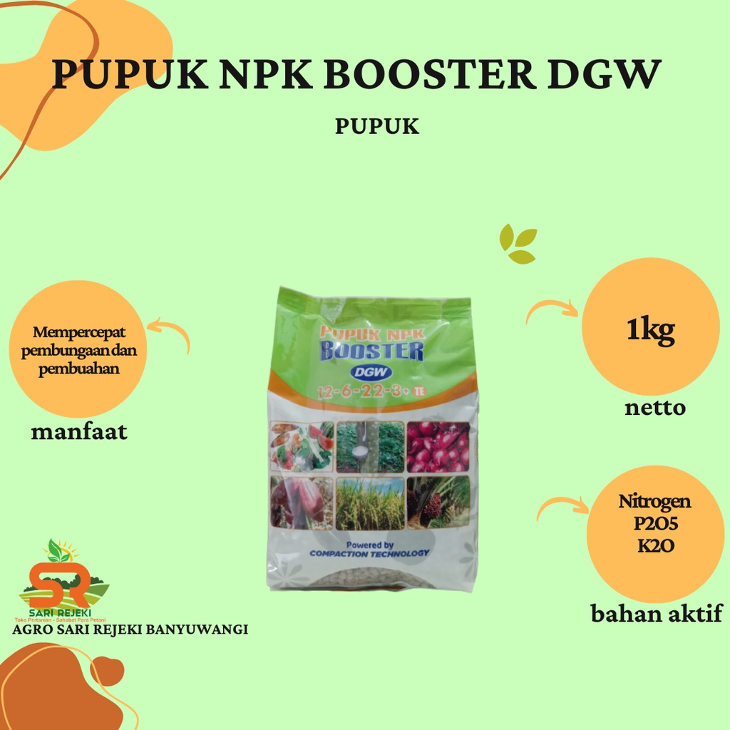 Jual PUPUK NPK BOOSTER DGW 12-6-22-33+TE 1KG | Shopee Indonesia