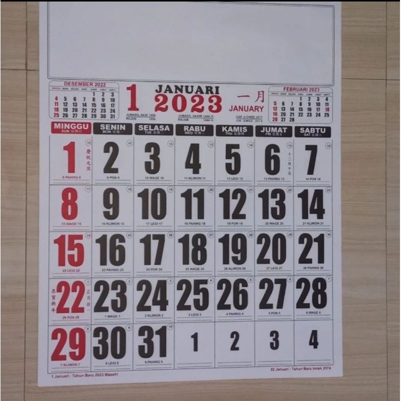 Jual Kalender Dinding Kerja 2023 Ukuran Besar Jumbo Rumah / Kantor ...