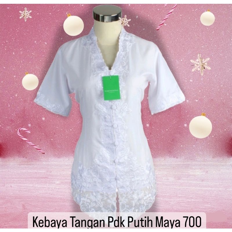 Jual Kebaya Katun Putih Kebaya Modern Kebaya Sunda tangan pendek Kebaya ...
