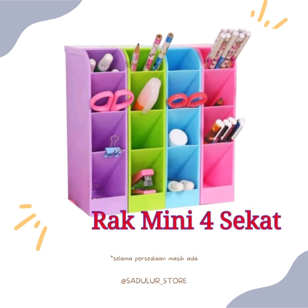 Jual RAK MINI 4 SEKAT Tempat Alat Tulis / Mini Rak Tempat Sendok ...
