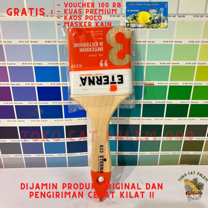 Jual Kuas Eterna Original ukuran 3 inch / Kuas Cat Tembok / Kuas Tembok ...
