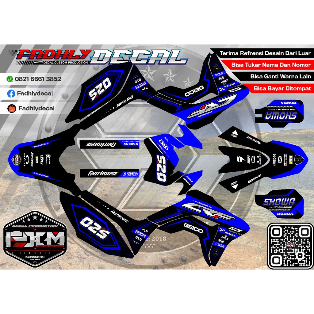 Jual decal crf 150 l full body Biru Hitam Keren Dengan Pilihan Warna ...