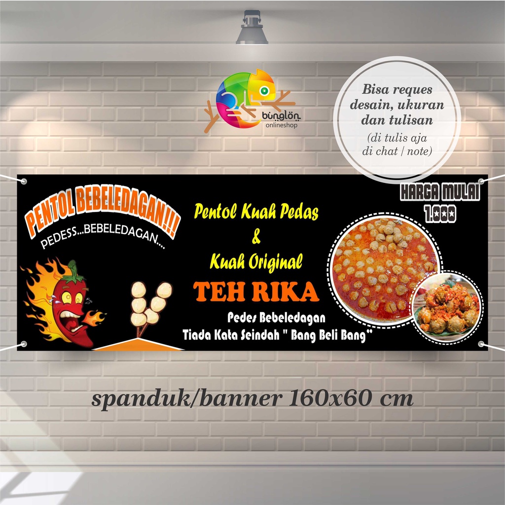 Jual Spanduk Banner Baso Pentol Free Desain Custom | Shopee Indonesia