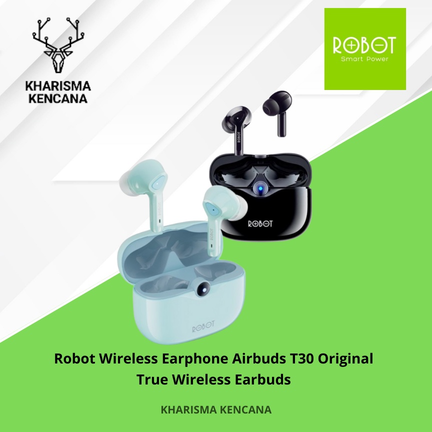 Jual Robot Wireless Earphone Airbuds T30 Original True Wireless Earbuds ...