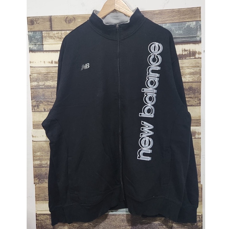 Jual New Balance Big Logo Zipper Jacket Fleece Black ( Size XL-XXL ...