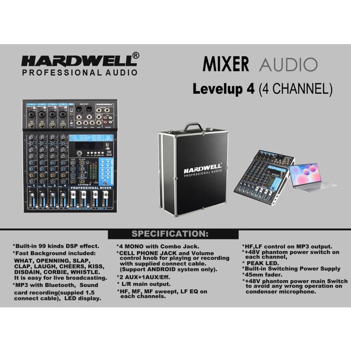 Jual Audio Mixer Hardwell Level Up 4 / Levelup 4 ORIGINAL | Shopee Indonesia