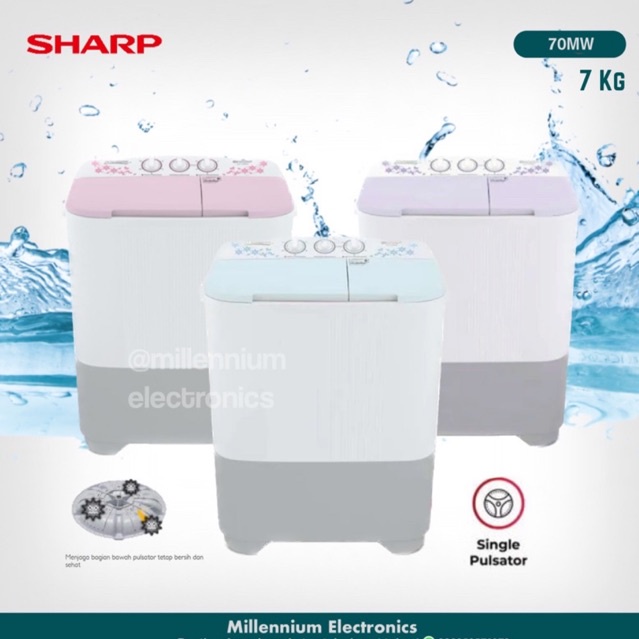 Jual MESIN CUCI SHARP EST 70 MW 7KG 2 TABUNG 70MW 7KG PURE MAGIC LOW | Shopee Indonesia