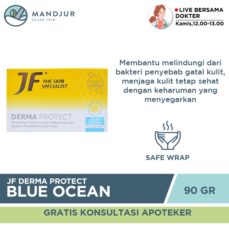 Jual JF Derma Protect Blue Ocean Cleanser Bar 90 Gr - Sabun Antibakteri ...