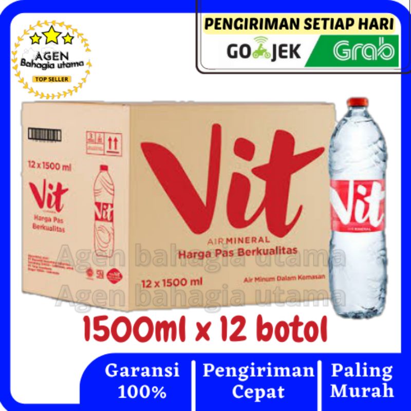 Jual Air mineral Vit 1500ml - 1 dus isi 12 botol | Shopee Indonesia