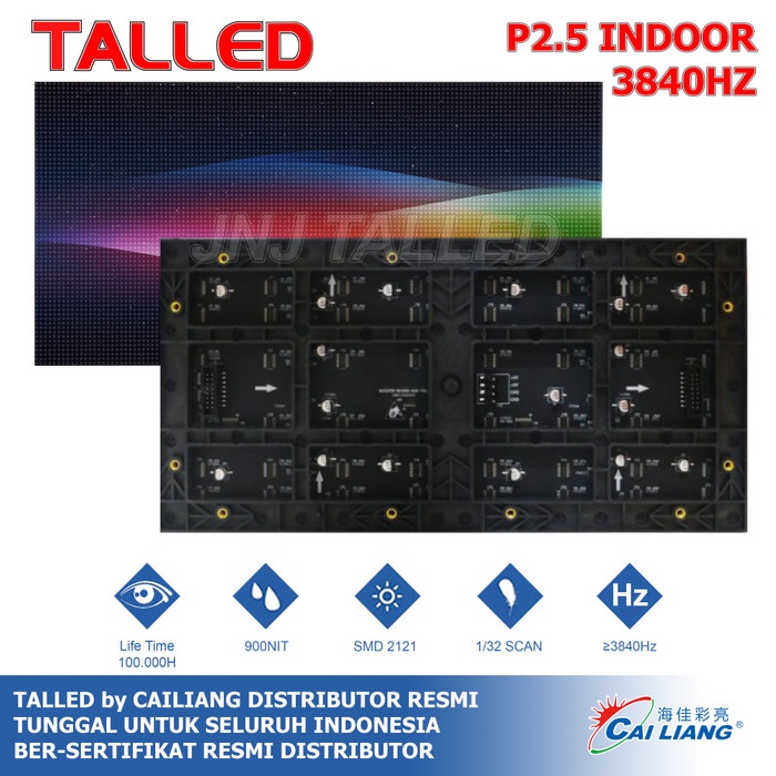 Jual Lampu Modul Led Videotron Indoor P2.5 Rgb Smd Full Color Cailiang ...