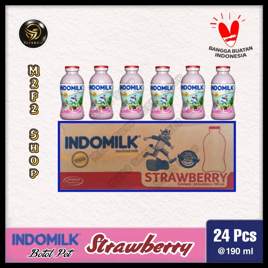 Jual Susu Indomilk Steril Botol Pet Stroberi | Strawberry - 190 ml (Kemasan Karton) | Shopee ...
