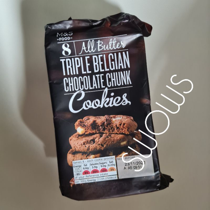Jual M&S MARK MARKS & AND SPENCER ALL BUTTER TRIPLE BELGIAN CHOCOLATE ...