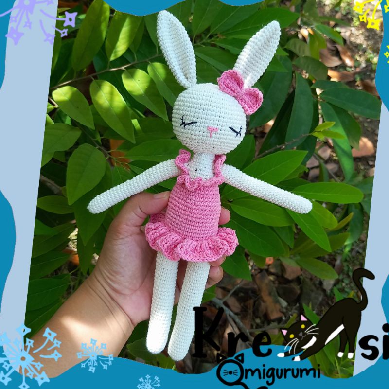 Jual Boneka rajut Kelinci/Amigurumi Ballerina bunny/Amigurumi rabbit ...