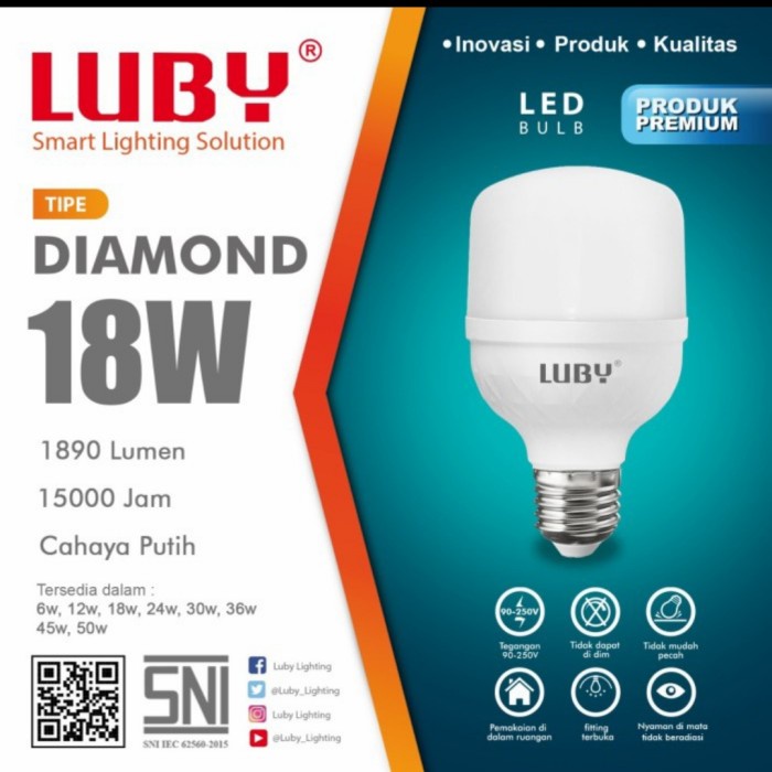 Jual Lampu Led Capsule Luby Diamond 18 Watt Bulb 18 W | Shopee Indonesia