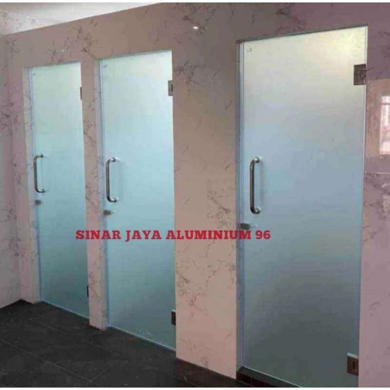 Jual Pintu Kaca Shower Tempred 10mm Dan Sanblast Kaca ES (Ice) | Shopee ...