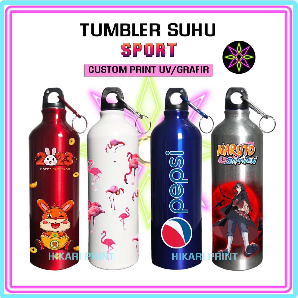 Jual Hikari Print Custom UV Grafir Botol Karabiner Botol Aluminium ...