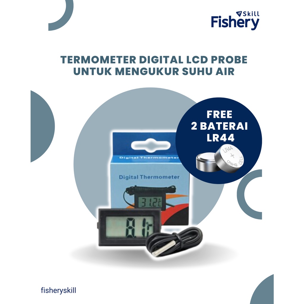 Jual THERMOMETER AIR DIGITAL AQUARIUM KOLAM TERMOMETER PENGUKUR SUHU ...