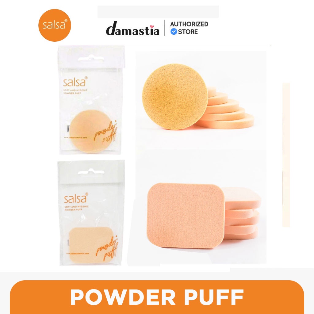 Jual SALSA Powder Puff Sponge / Spons Bedak Coklat Bulat / Persegi ...