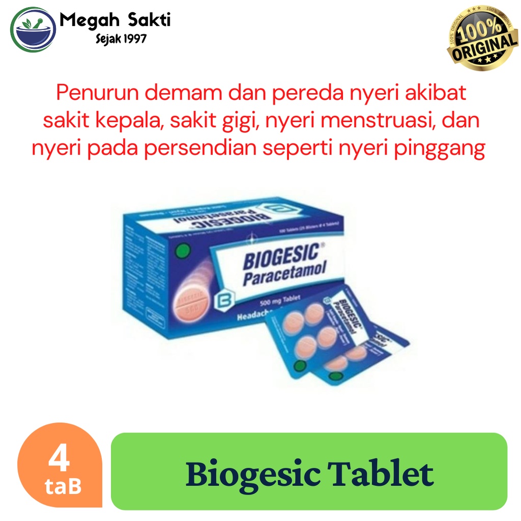 Jual Megah Sakti - Biogesic Tablet Paracetamol - Obat Demam Dan Pereda ...