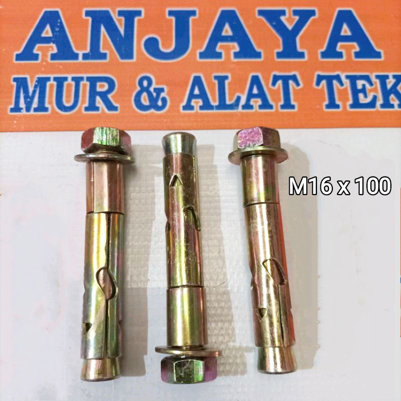 Jual DYNABOLT M16 x 100 Kunci 19 / Dinabolt Baut Flash Anchorbolt ...
