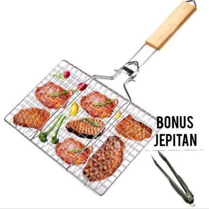 Jual alat bakaran bbq jepit / bakaran ikan / panggangan bbq FREE ...