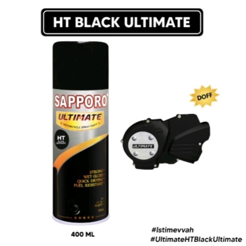 Jual Saporo SAPPORO ULTIMATE Hi Temp Black Hitam HT 400ml Cat Semprot Spray Laint Engine Motor ...
