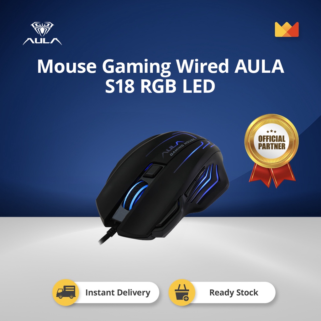 Jual Mouse Gaming Wired AULA S18 RGB LED | Shopee Indonesia