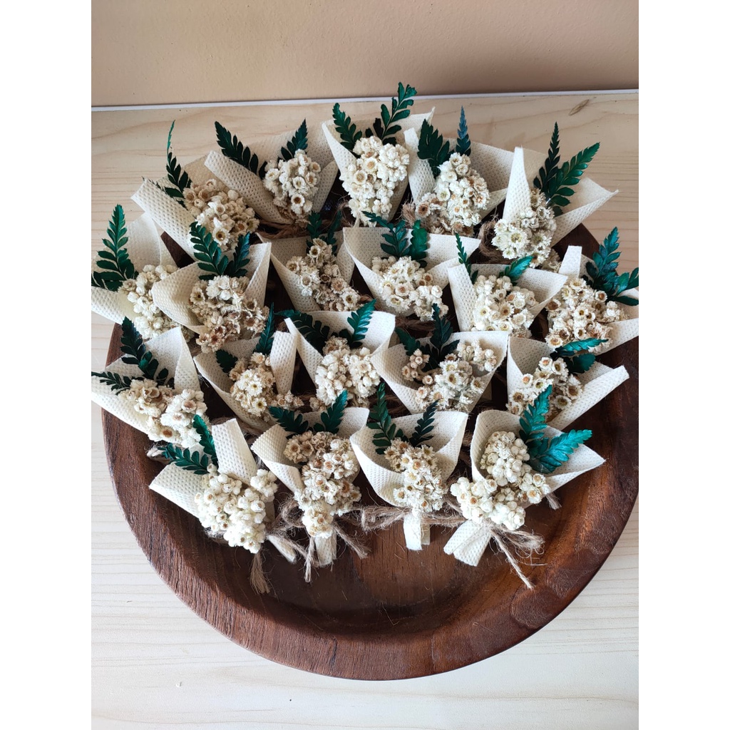 Jual FG-Buket Bunga Edelweis Mini Dried Flower Bouquet Edelweis Bunga ...