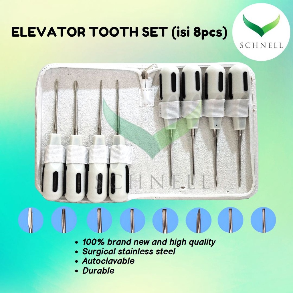 Jual Dental Elevator Tooth/Luxator Bein Root Elevator Set (Isi 8pcs ...