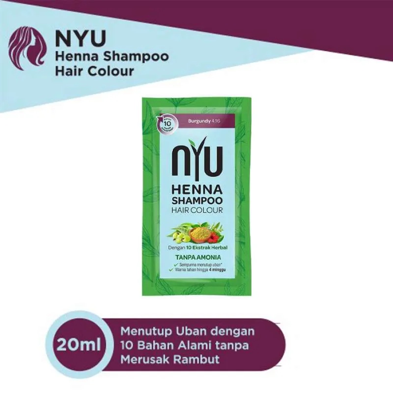 Jual Nyu Henna Shampoo Hair Color 20ml BURGUNDY 4.16 / Semir Pewarna ...