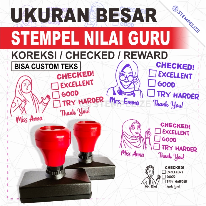 Jual Stempel Nilai Guru [BESAR] untuk Penilaian / Koreksi / Checked ...