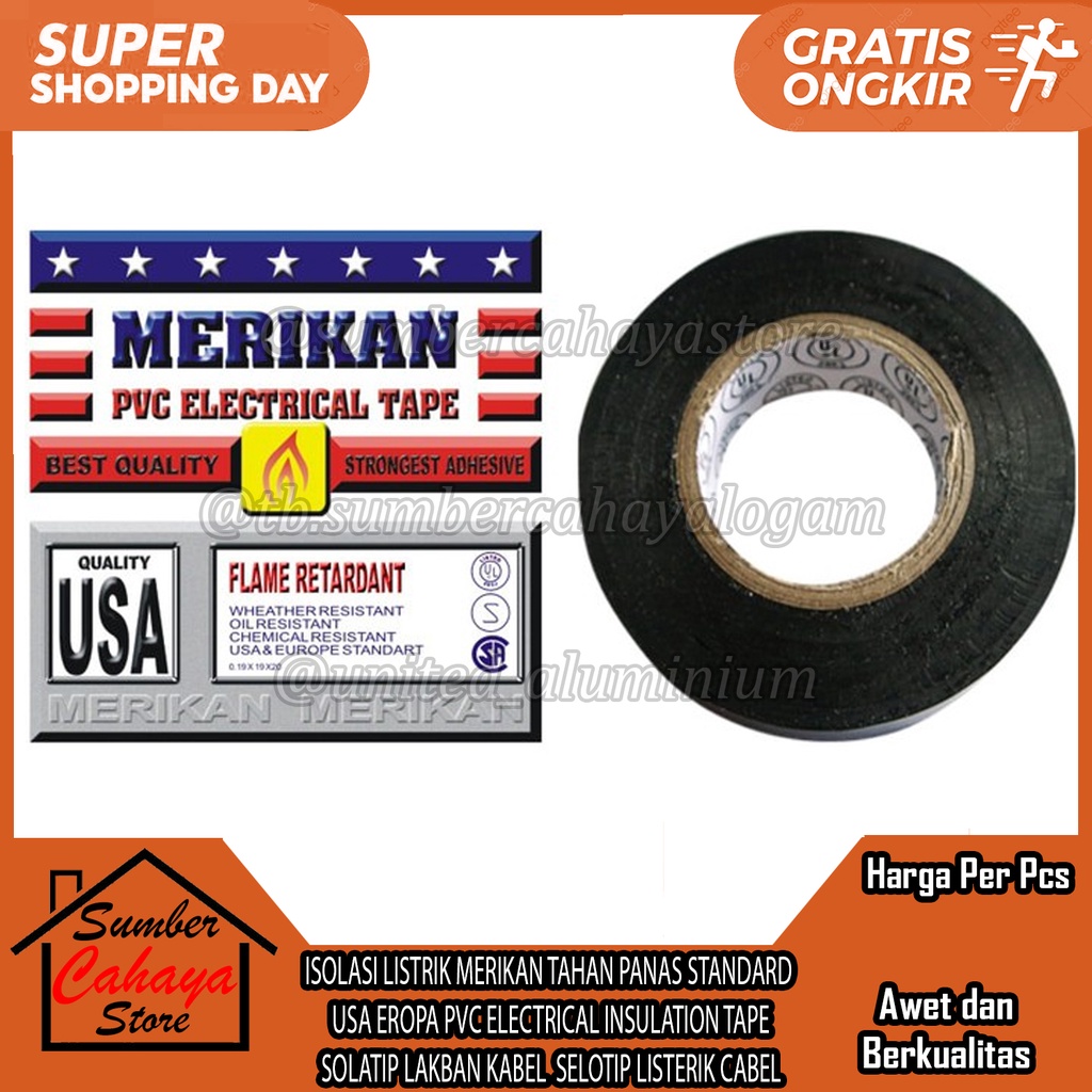 Jual ISOLASI LISTRIK MERIKAN TAHAN PANAS STANDARD USA EROPA PVC ...