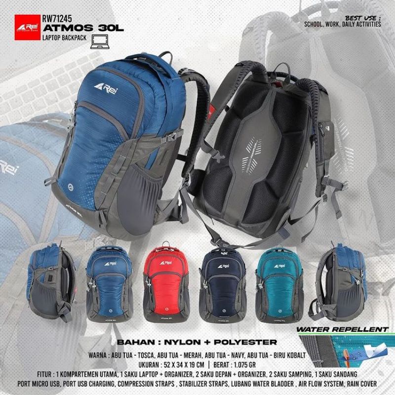 Jual TAS RANSEL REI ATMOS 30L TERBARU ORIGINAL AREI OUTDOORGEAR TAS ...