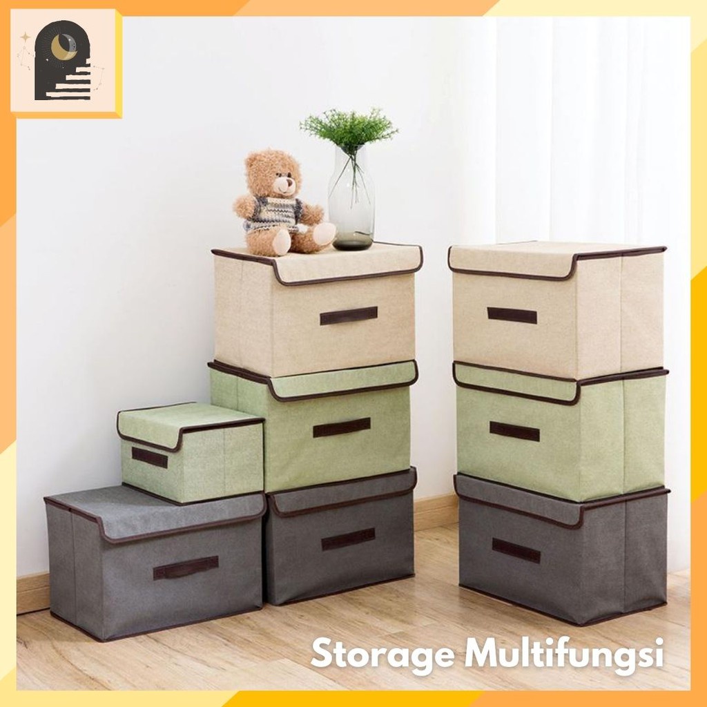 Jual NUZ ( Either.id - Tempat Penyimpanan Baju Pakaian Storage Box 2in1 ...