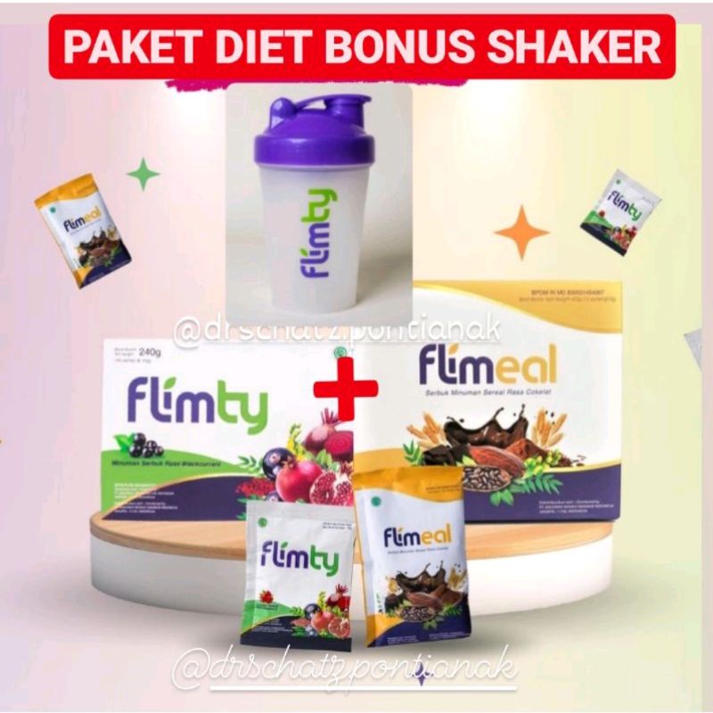 Jual PROMO PAKET | FLIMTY 1 BOX + FLIMEAL 1 BOX BONUS SHAKER PAKET DIET ...