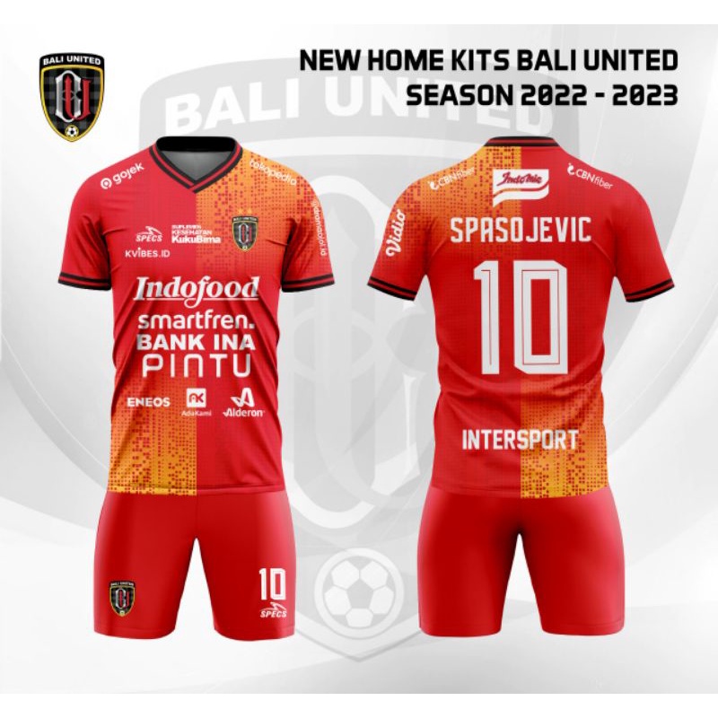 Jual JERSEY SEPAK BOLA BALI UNITED 2022 2023 GRATIS NAMA DAN NO ...