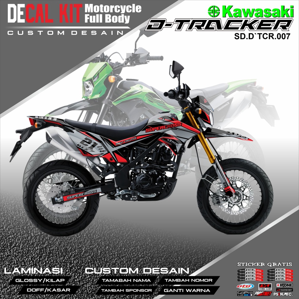 Jual Decal D-TRACKER - Dekal Stiker Striping Fullbody Fullblok List ...