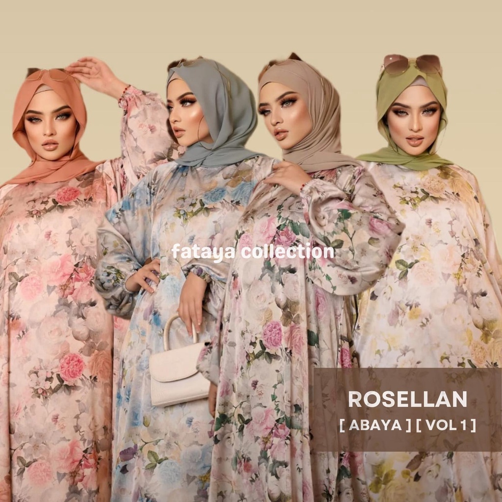 Jual Fataya Collection ROSELLAN Abaya Series Warna Antik Motif Bunga ...