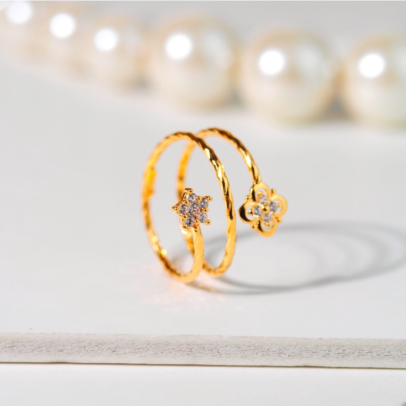 Jual Cincin Emas Spiral Bintang Clover Mata- Toko Emas Gadjah | Shopee ...