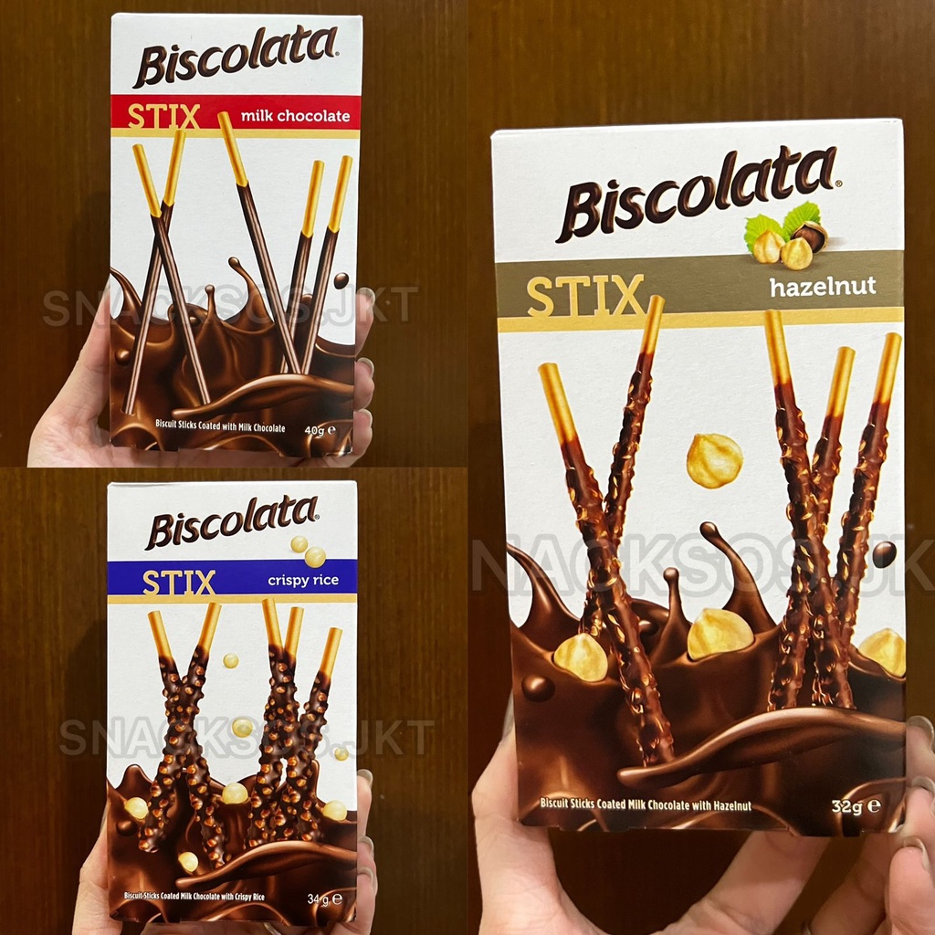 Jual BISCOLATA STIX STICKS BISCUITS COATED WITH HAZELNUT / MILK ...