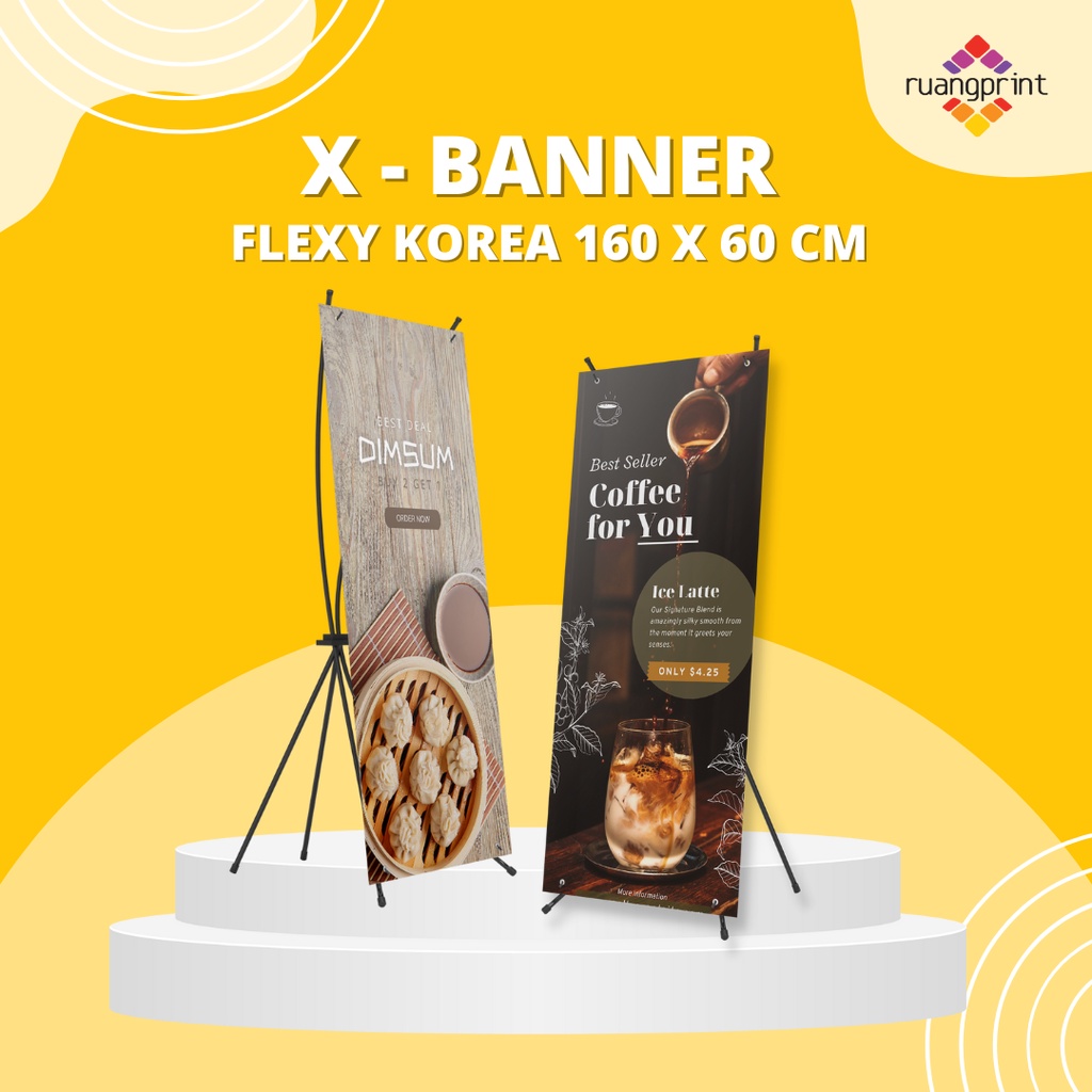 Jual x banner 60 x 160 / x banner bahan korea / cetak x banner / x ...