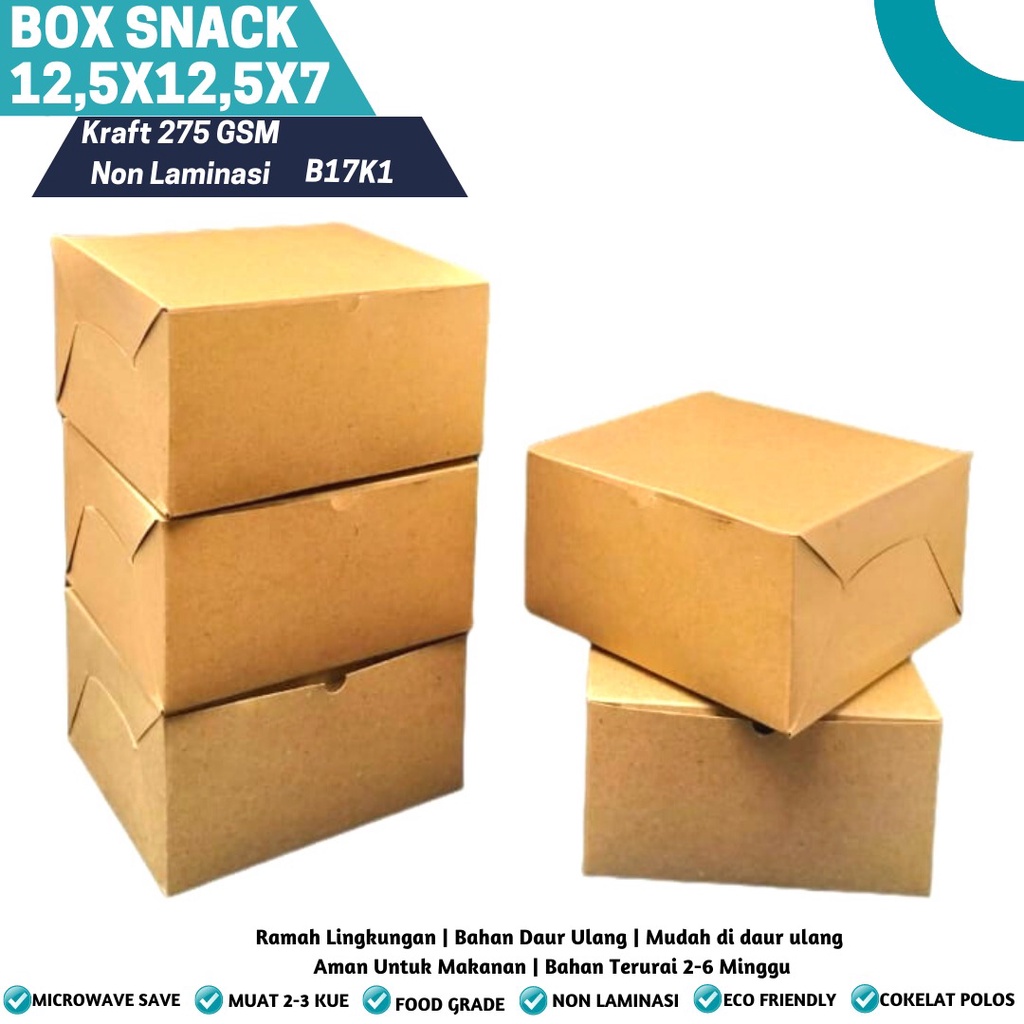 Jual Dus Snack Box Snack Snack Box B17K1-12.5X12.5X7-No Laminated ...