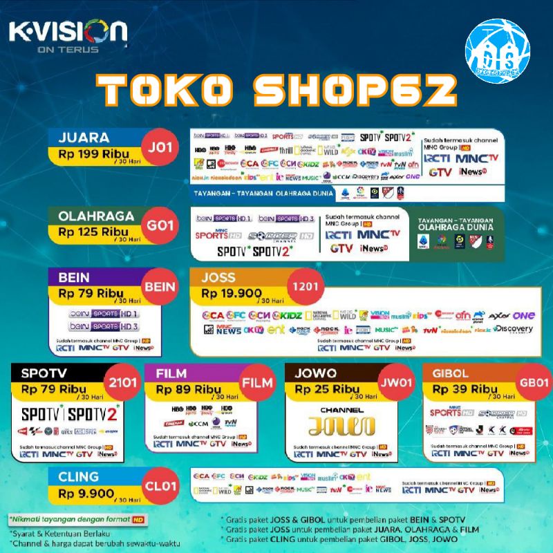 Jual Paket lengkap K-Vision Receiver Bromo-Cartenz-Gardiner-Optus-Lg ...