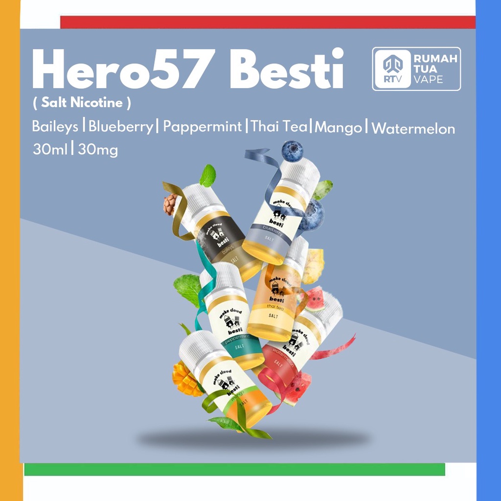 Jual HERO57 BESTI SALTNIC SERIES 30MG 30ML PREMIUM LIQUID VAPE | Shopee ...