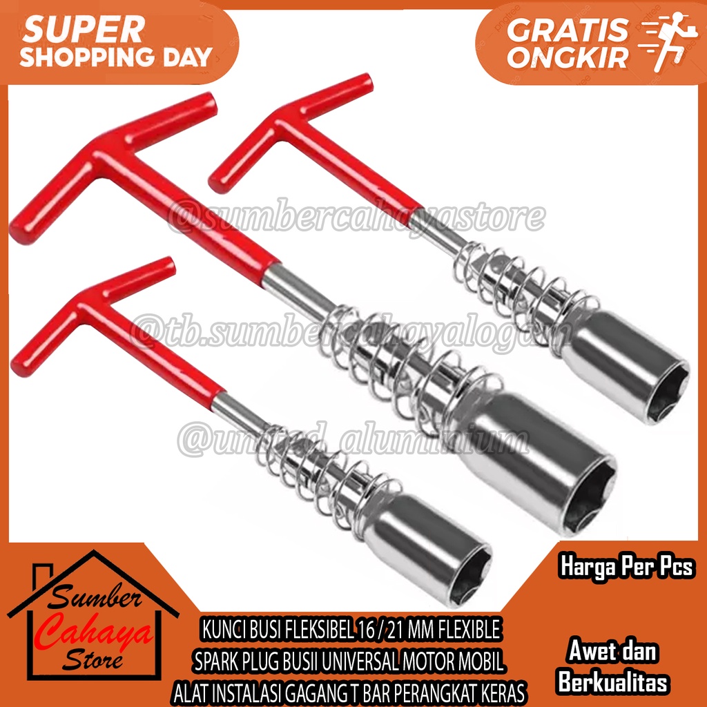 Jual KUNCI BUSI FLEKSIBEL 16MM 21 MM FLEXIBLE SPARK PLUG BUSII ...
