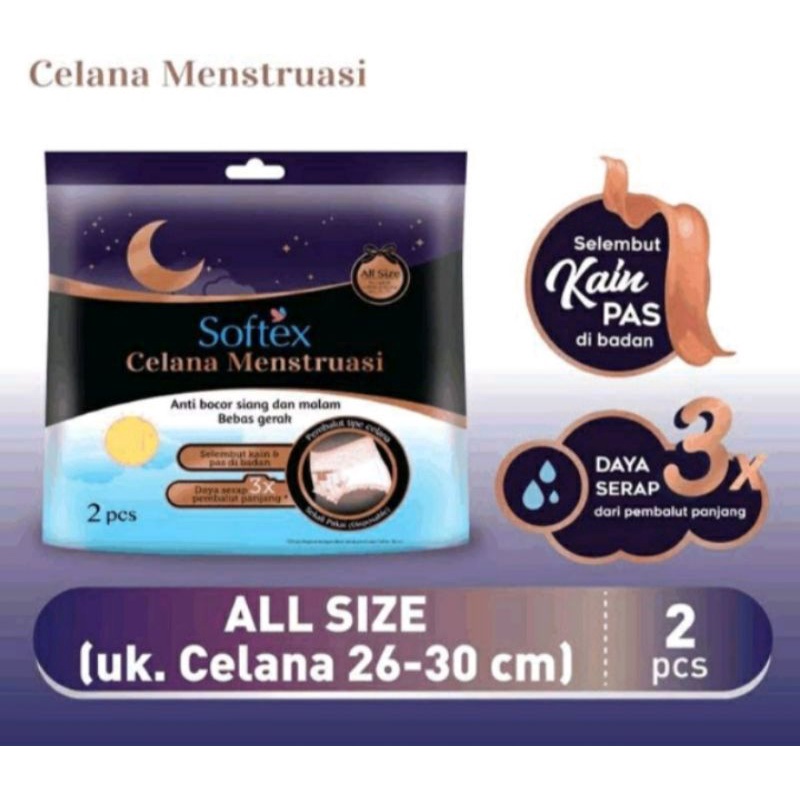 Jual SOFTEX Celana Menstruasi Pembalut Wanita Mens isi 2 pcs | Shopee ...