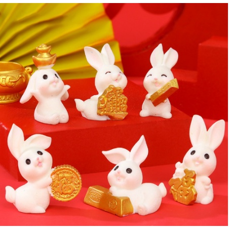 Jual Cake Topper Rabbit Hiasan kue Imlek Sincia Toper kelinci Miniatur ...