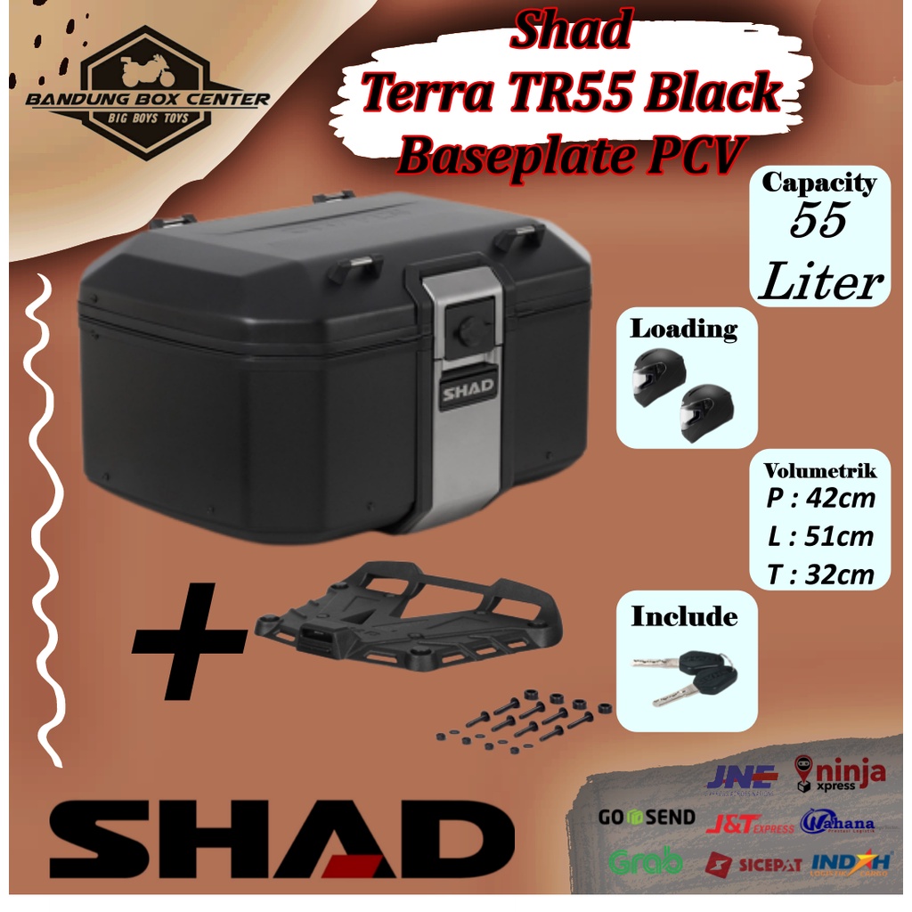 Jual Box Motor Box Pannier Box Almunium Shad Terra TR55 Black Shad Terra TR 55 Hitam Plus ...